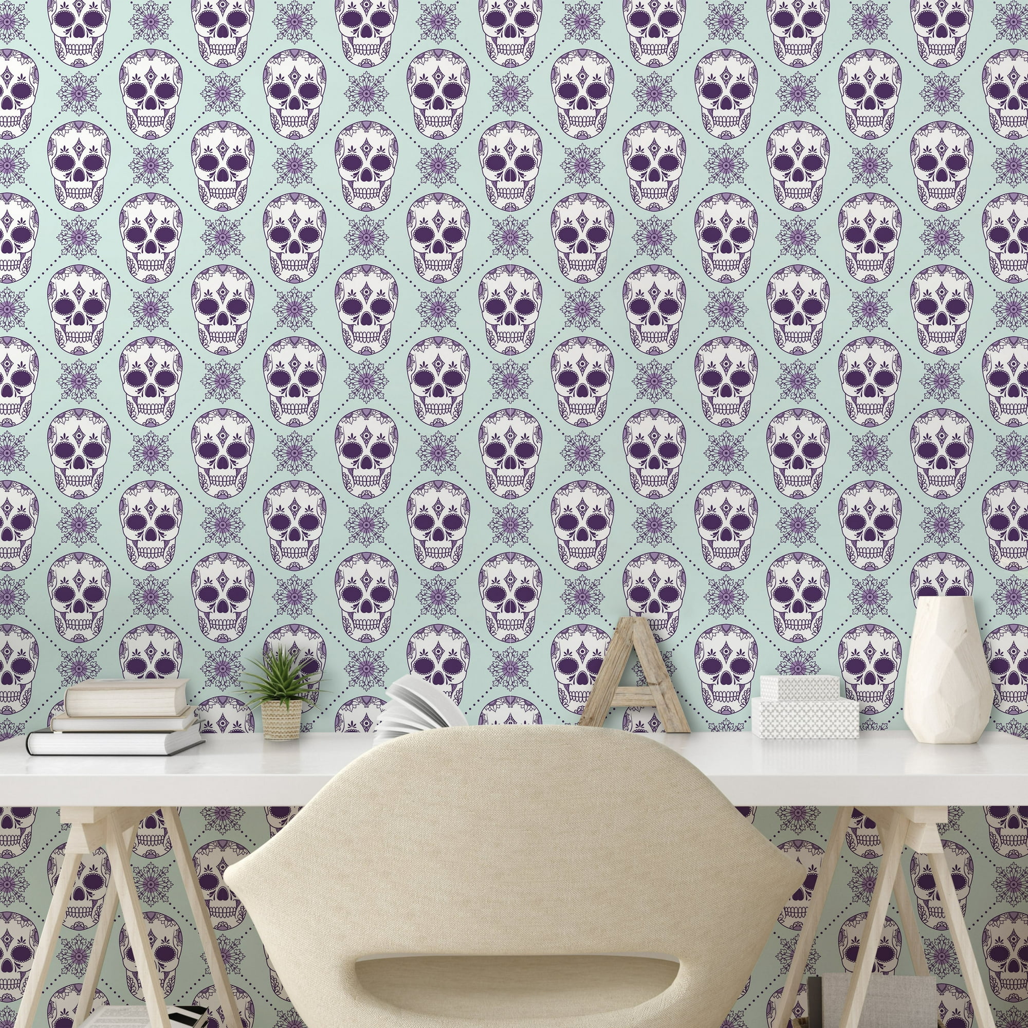 Blue Sugar Skull Wallpaper