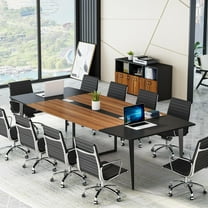 Tribesigns 8FT Meeting Table, 94.4L x 47.2W x 29.5H inches, Boat Design ...
