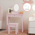 HLR Kids Vanity, 2 in 1 Princess Makeup Desk & Chair Set with ...