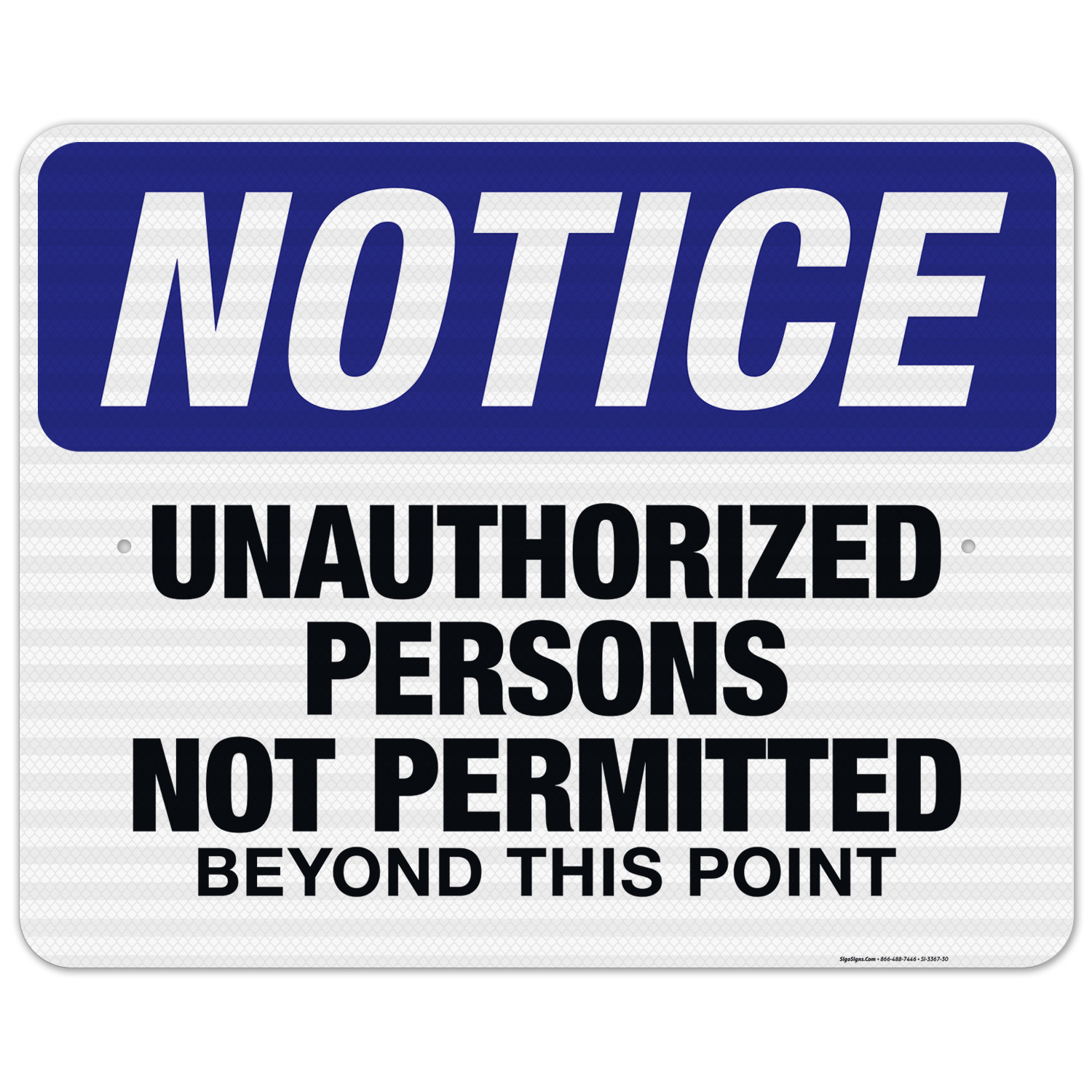 Unauthorized Persons Not Permitted Beyond This Point Sign, OSHA Sign ...