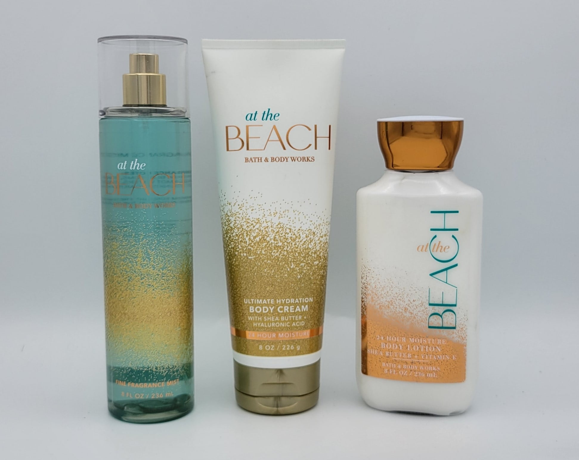 Bath & Body Works At the Beach Set of 3 Fragrance Mist 8 oz+ Body Cream ...