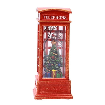 Christmas Phone Booth Led Light Santa Claus Snowman Xmas Tree Telephone ...