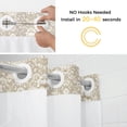 No Hook Shower Curtain with Snap in Liner, Mid Century Vintage Floral ...