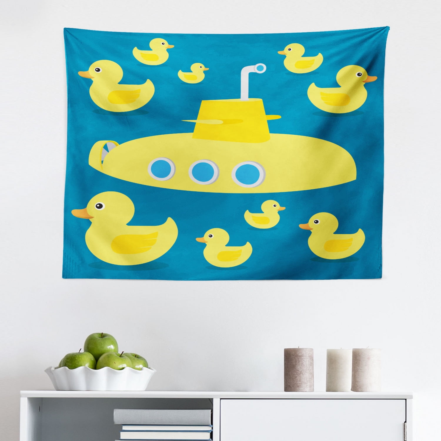 Rubber Duck Tapestry, Colorful Ducklings Animals Theme Pastel Girls ...