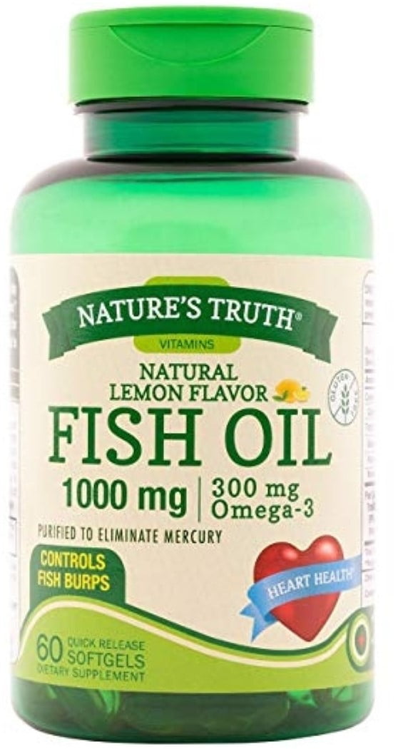 2 Pack - Nature's Truth Fish Oil 1,000 mg, Lemon Flavor, 60 ea ...