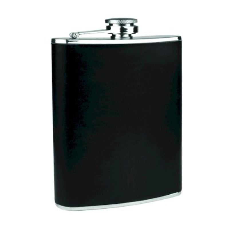 Stainless Steel Flask with Black Wrap - Walmart.com