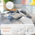 Abstract Art 4 Piece Duvet Cover Set Queen Size Gray Blue Color Block ...