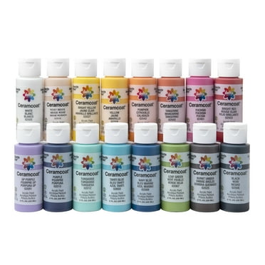 FolkArt Multi-Surface Satin Acrylic Craft Paint Set, 12 Colors, 2oz ...
