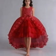 Bmisegm Girls Dress Floral Detachable Train Gown for Pageant Recital ...