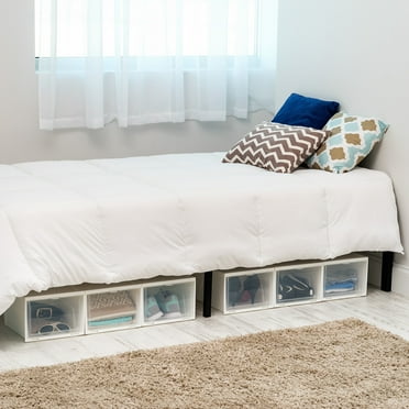 Mainstays Shoe Storage box with Drop Front Door 6PK, Clear Plastic ...