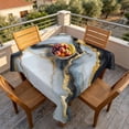 Black Gray Marble Gold Line Table Cloth 54x54in, Waterproof Square ...