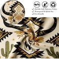 Beige Brown Western Aztec Shower Curtain Bull Skull Cactus Pattern ...