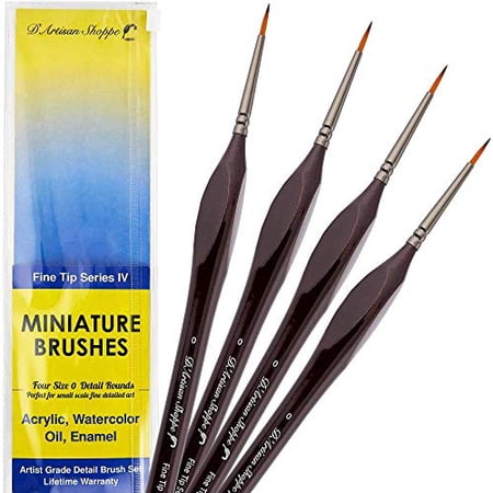Model Paint Brush Set Miniature. Fine Detail Hobby Painting Brush 4pc ...