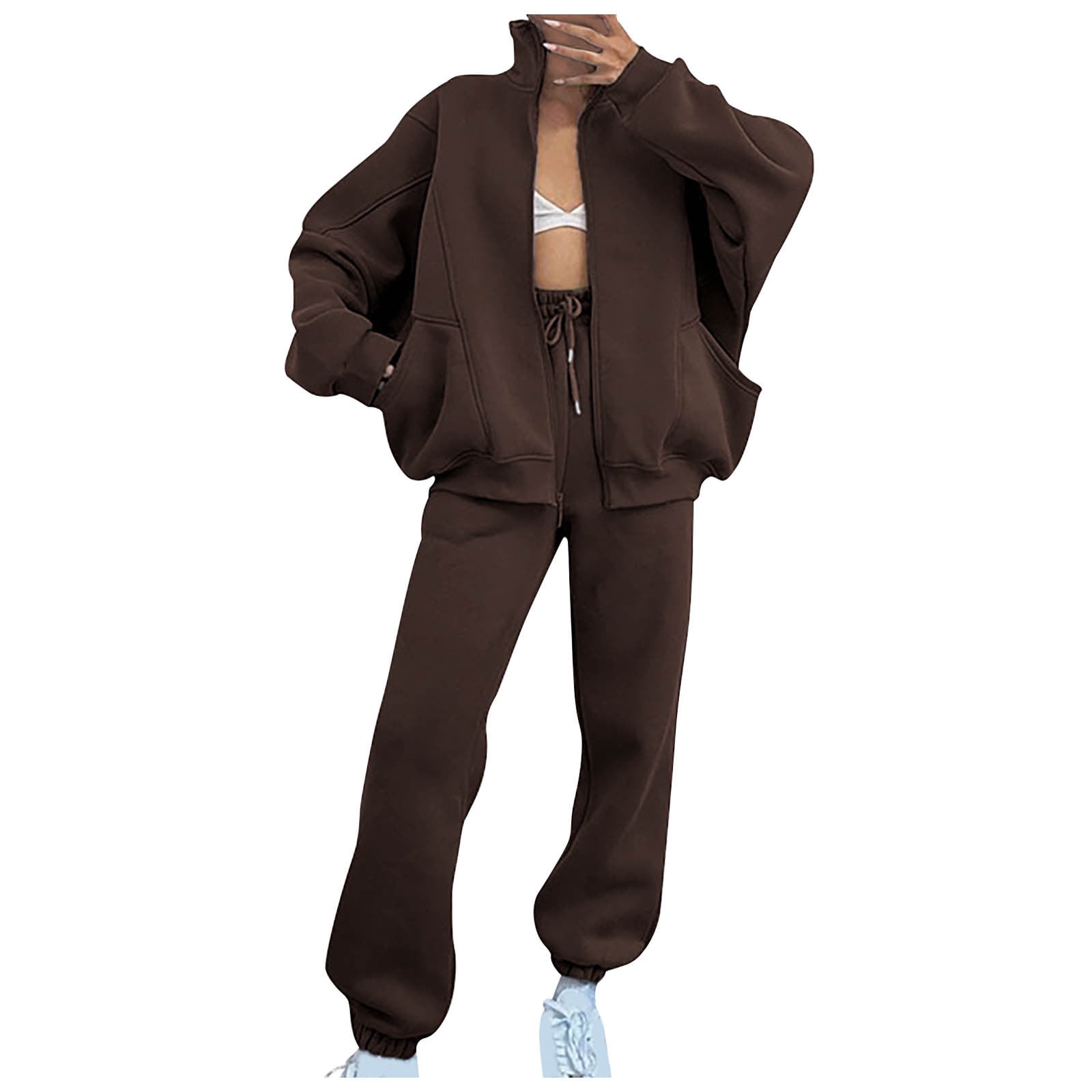 Click here for Besolor Women 2 Piece Outfits Sweatsuit Zip Up Jac... prices