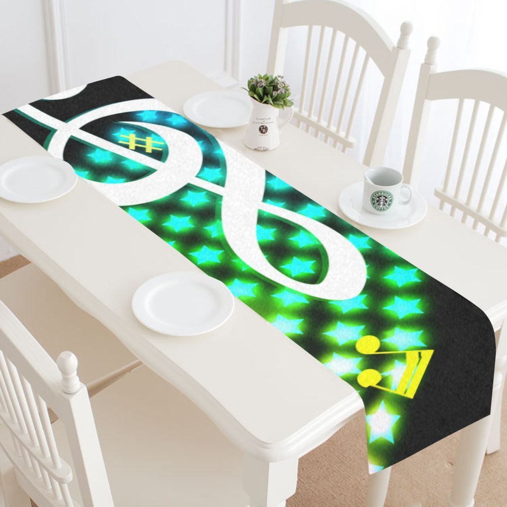 MYPOP Music note Table Runner Home Decor 14x72 Inch,Music Treble Clef ...