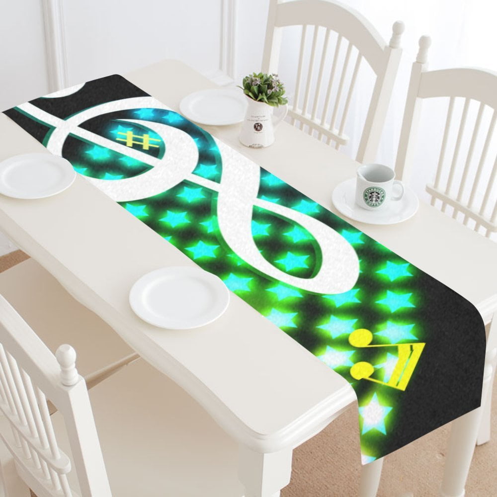 MYPOP Music note Table Runner Home Decor 14x72 Inch,Music Treble Clef ...