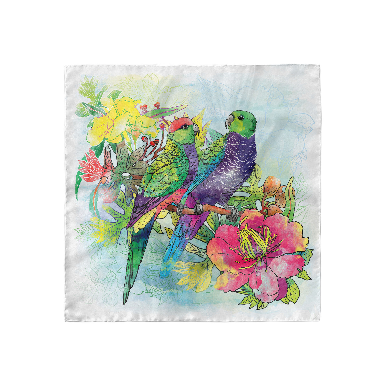 Parrot Head Scarf, Flowers Parrots Love, Head Wrap, 3 Sizes, by ...