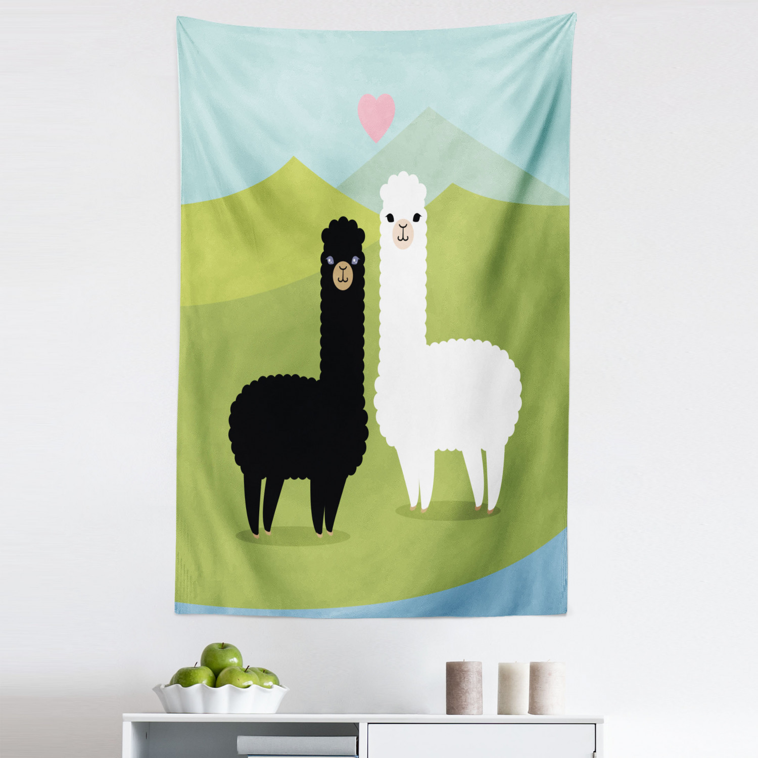 Llama Tapestry, Alpacas in Love at the Mountains Argentina Fauna ...