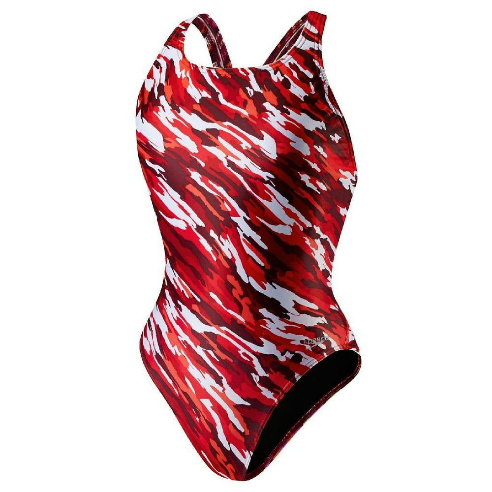 Speedo Team Camo Endurance Lite Recordbreaker Female Youth Speedo Red ...