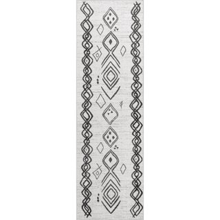 nuLOOM Romina Machine Washable Diamond Stripes Area Rug, 8' Round ...