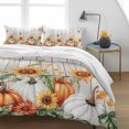 4 Piece Duvet Cover Set Full, Farm Fall Sunflower Pumpkin Soft ...