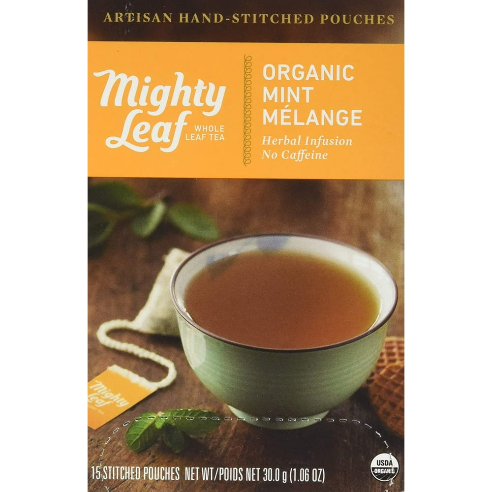 Mighty Leaf Tea Organic Mint Melange Hand-Stitched Tea Bags, 15 ct ...