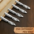 Antique Quill Pen With Inks And 5 Interchangeable Nibs For Handwriting ...