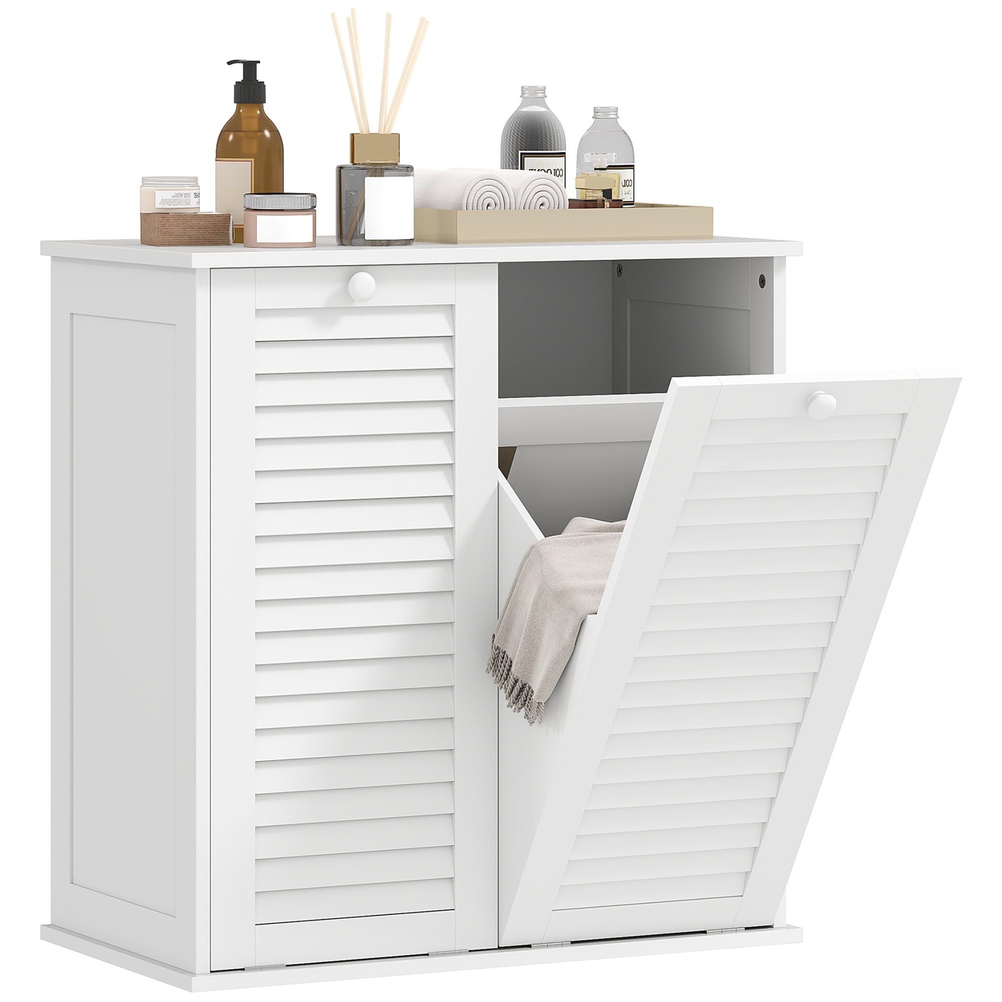 Click here for Homcom Tilt Out Laundry Hamper Cabinet With 2 Bask... prices