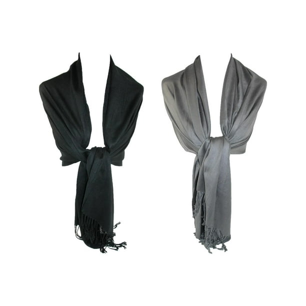 CTM Pashmina Shawl Wrap Scarf Pack of 2 Women Walmart en linea