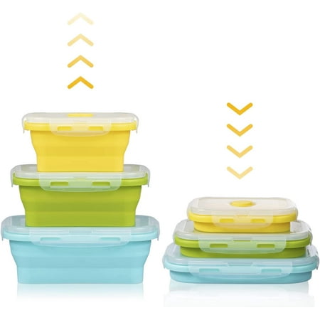 Foldable Food Storage Containers Silicone Collapsible Containers, Bento ...