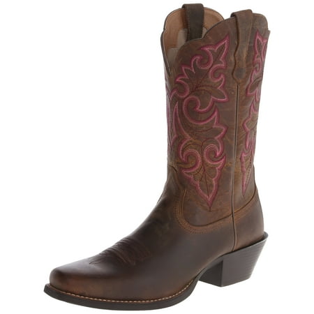 Ariat Women's Round Up Square Toe Western Cowboy Boot, Powder Brown, 7 ...