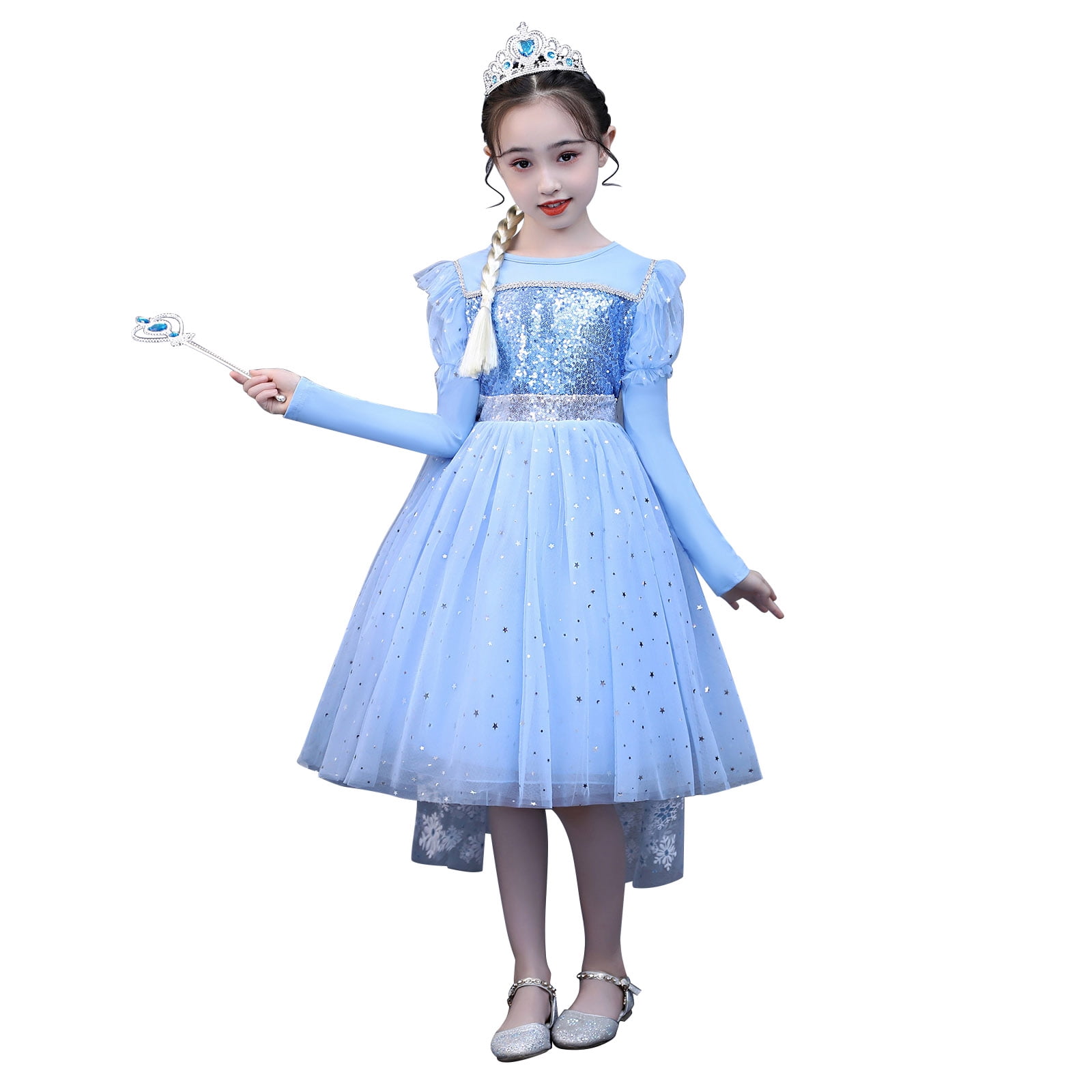 Princess Costume Girls Long Sleeve Christmas Birthday Party Dress for 3 ...