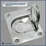 Five Oceans Rectangular Recessed Hatch, Boat Spring Loaded Pull Ring 3 ...