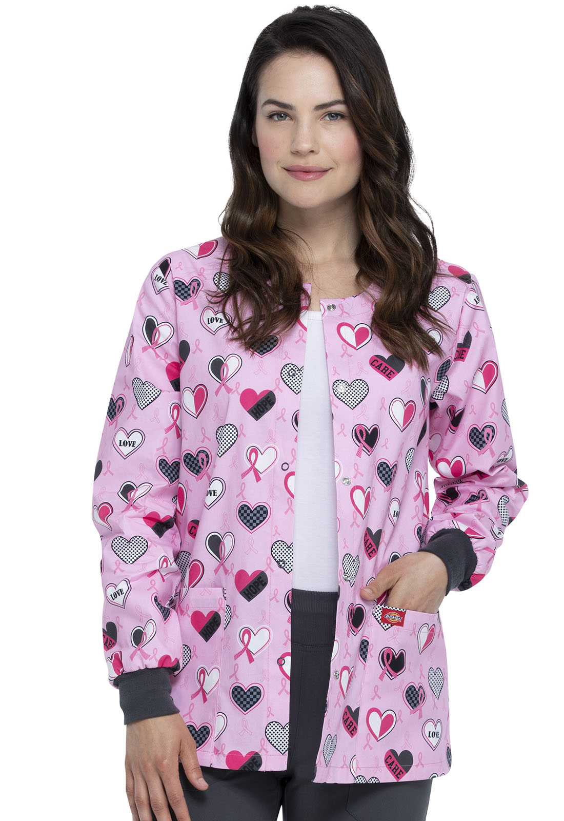 Dickies EDS Scrubs Jacket for Women Warm Up Snap Front DK301 - Walmart.com