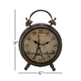 DecMode 9" Black Metal Eiffel Tower Clock with Bell Style Top - Walmart.com