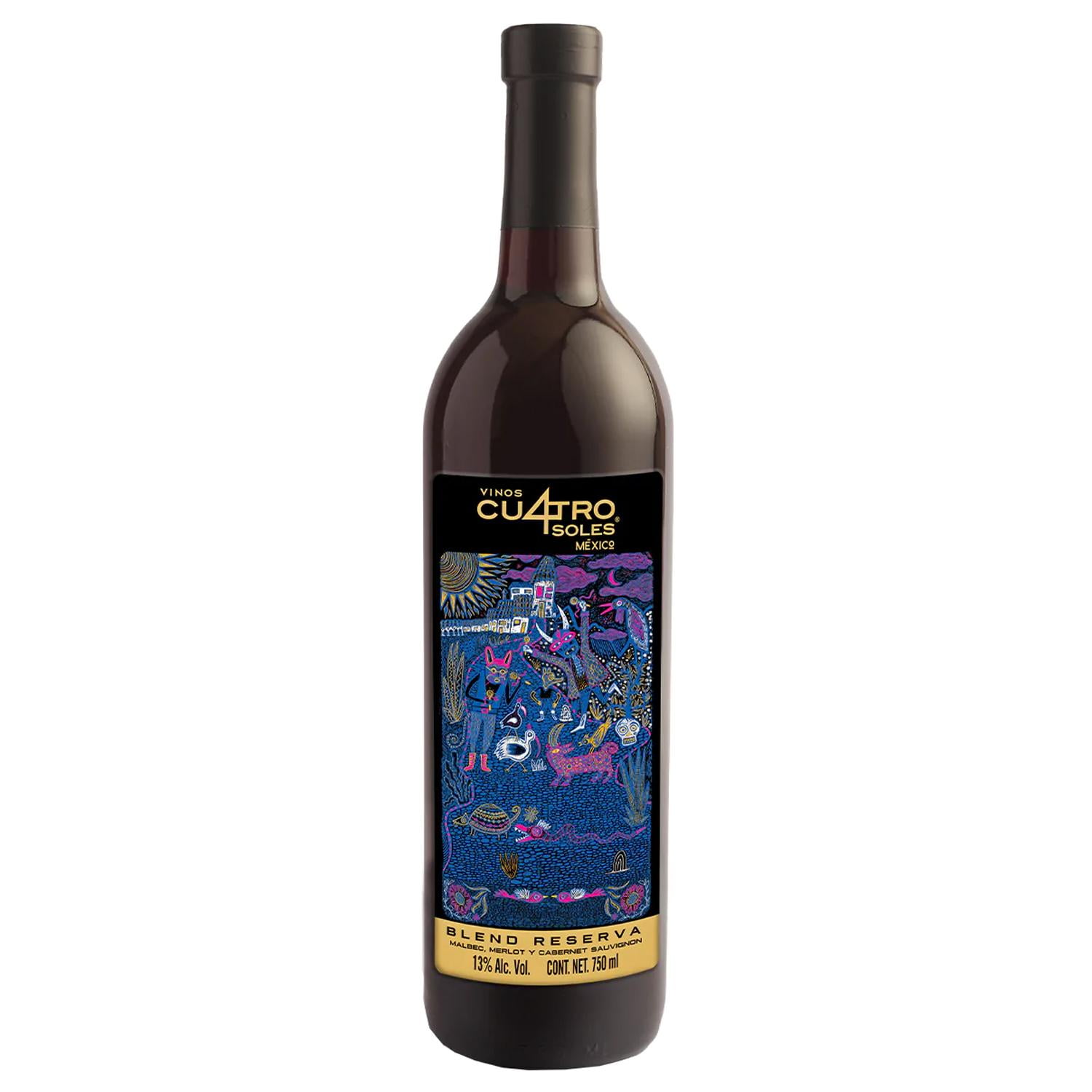 Pack de 12 Vino Tinto Cuatro Soles Blend Reserva 750 ml | Bodega ...