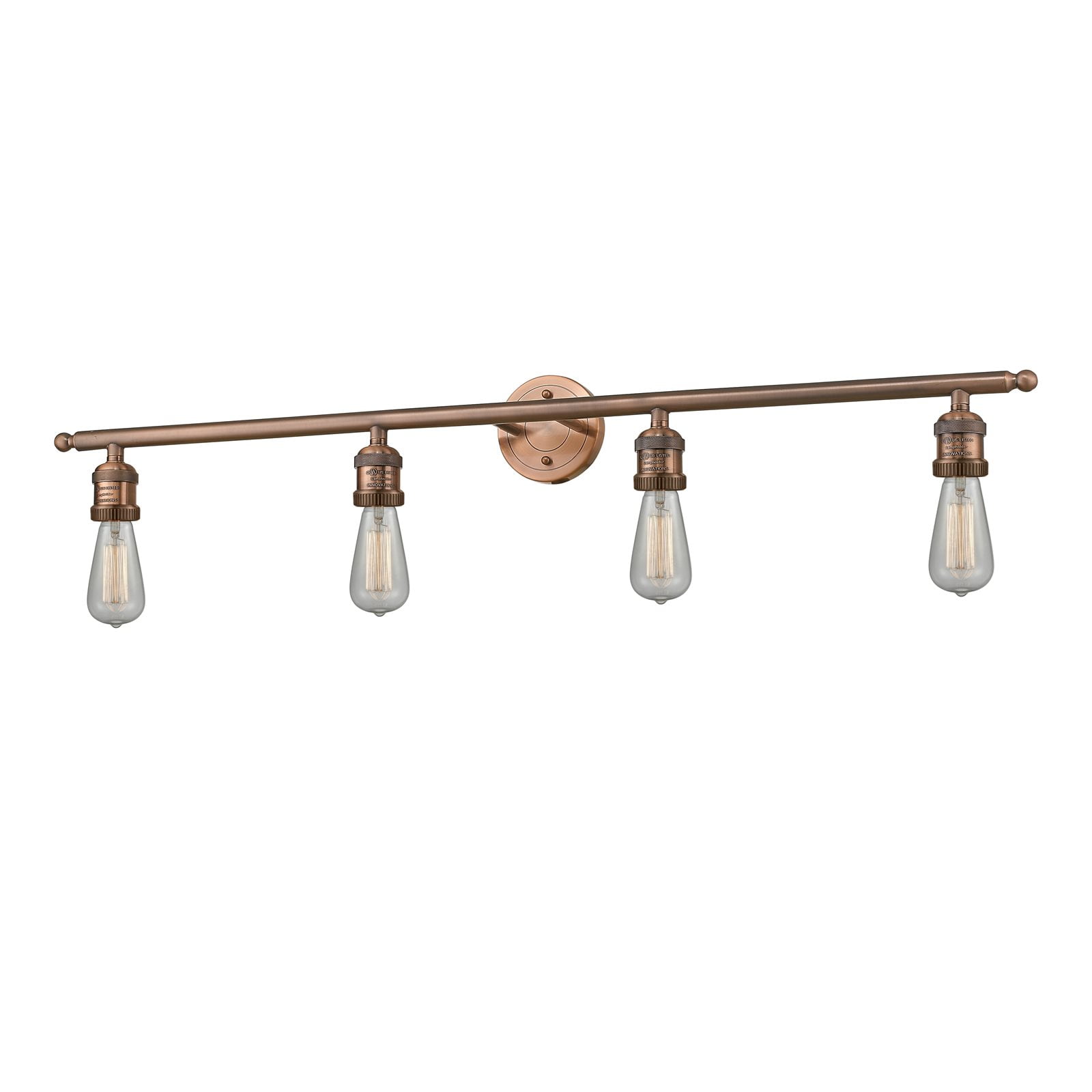 Innovations Bare Bulb 4 Light Bathroom Fixture - Antique Copper - 215 ...