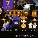 Costway 8.2 ft Long Halloween Inflatable Train LED Lighted Train w ...