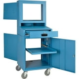 Mobile Security LCD Computer Cabinet Enclosure, Blue, 24-1/2"W x 22-1/2 ...