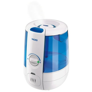 Equate Warm Mist Humidifier, Visible, FIlter Free, White & Blue, Top ...