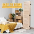 6 Panel Room Divider 5.6FT Pegboard Display Wood Folding Privacy Screen ...
