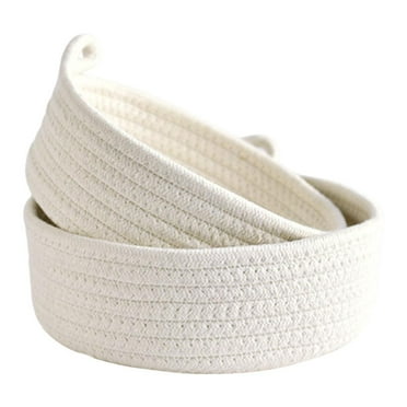 3 Pack Woven Baskets for Storage, Small Round Cotton Rope Organizing ...
