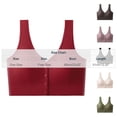 BRGZLK Ribbed Bras for Women Solid Color Wide Strap Front Closure Post ...