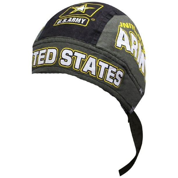 Buy Caps & Hats - Army Doo Rag Cap with Sweatband Black Cotton Durag ...