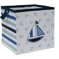Bacati - Little Sailor Cotton Percale Fabric covered Storage, Small Box ...