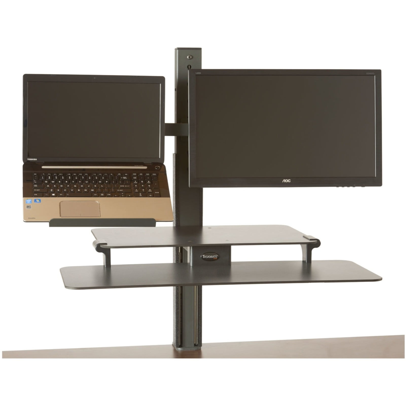 HEALTHPOSTURES TASKMATE MONITOR & LAPTOP SIT & STAND W/ SLIDE TRAY ...