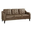 Lexicon Malcolm Brown Faux Leather 3 Seater Couch/Sofa - Walmart.com