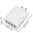 USB Phone Charger Portable 4 Ports 5.1A Charger Compact Wall Plug ...