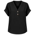 Fashionable Casual Solid Color V Neck Short Sleeves T Shirt for ...