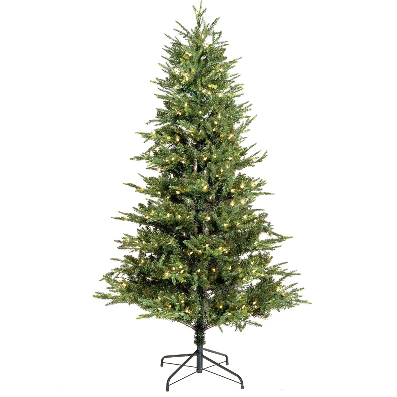 6.5 ft Tall Pre-Lit Artificial Christmas Tree with Lights, Full ...